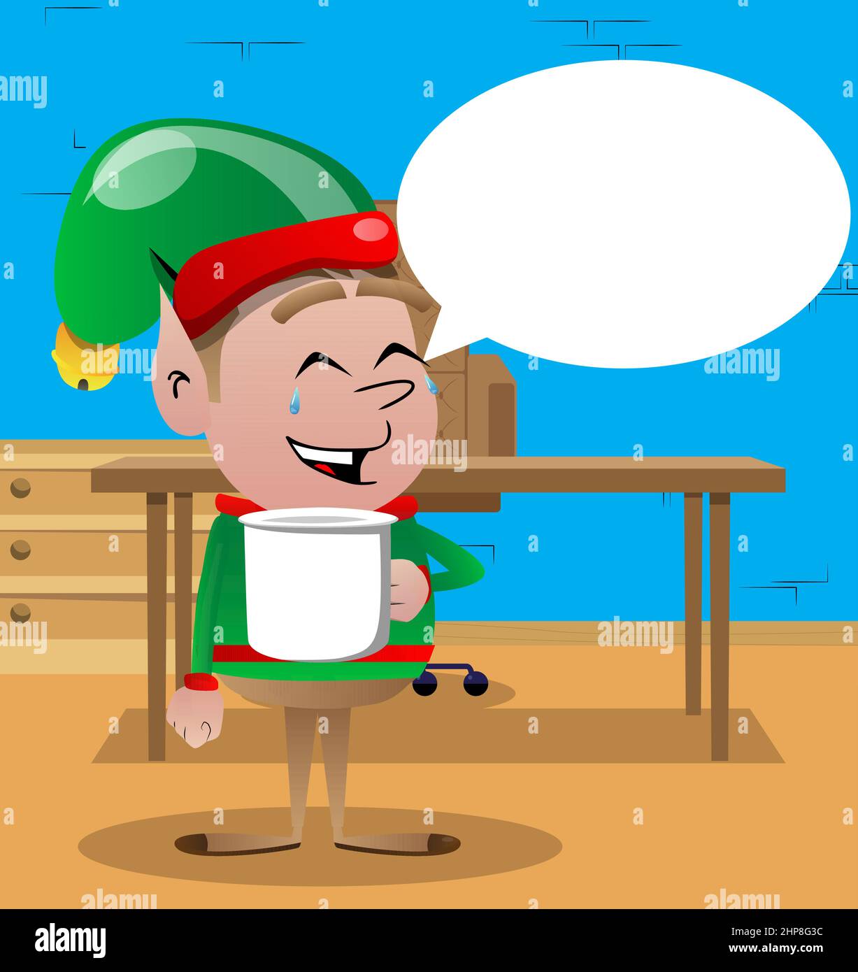 Happy holding mug Stock Vector Images - Alamy