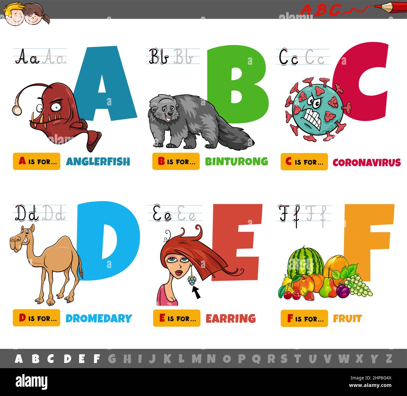 Alphabet letters cartoon hi-res stock photography and images - Alamy