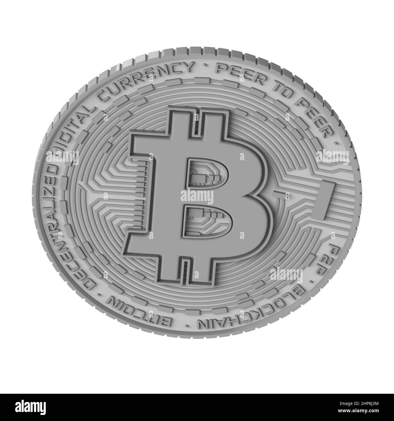 Illustration of a bitcoin isolated on white background Stock Photo - Alamy