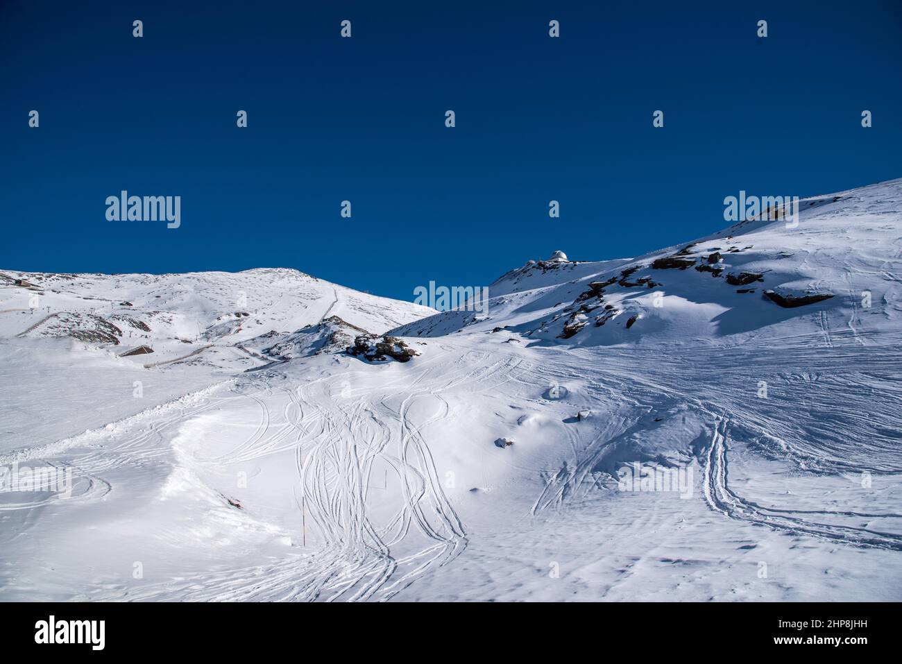 Snow-capped mountains of Sierra Nevada, Granada, Andalusia, Spain with ...