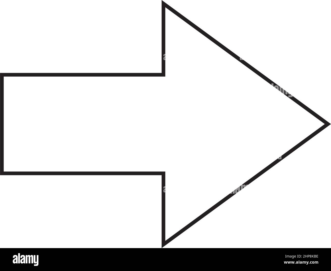 Arrow shape symbol vector icon outline stroke for creative graphic ...