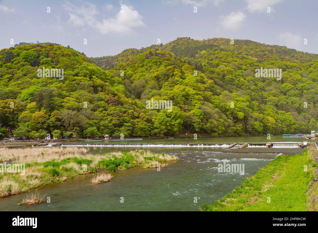 Sunny view of the beautiful nature landscape at Arashiyama, Japan Stock Photo - Alamy