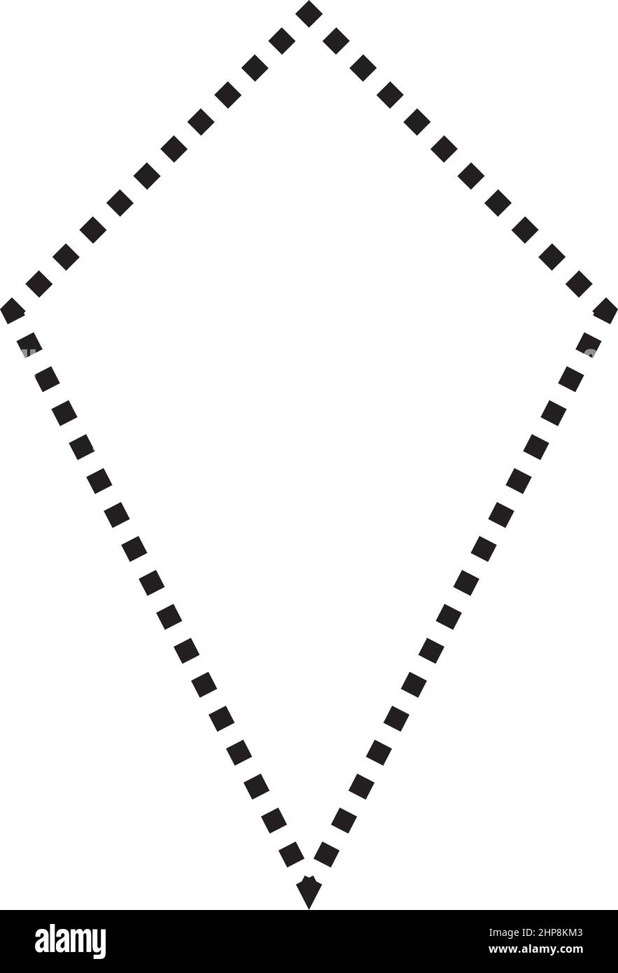 Kite shape dotted symbol vector icon for creative graphic design ui ...