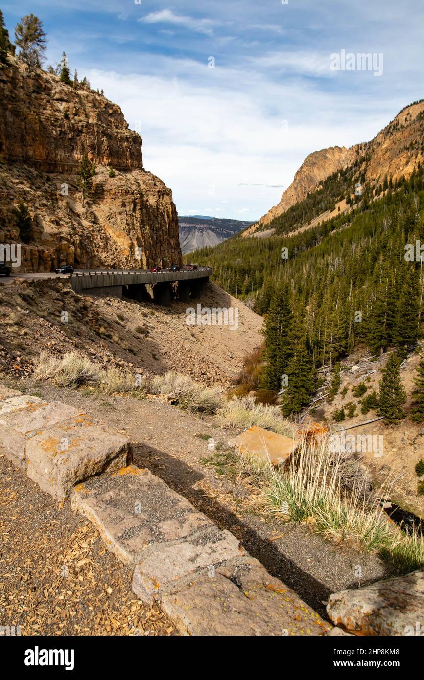 Golden Gate Canyon in Yellowstone National Park, Wyoming, USA, May, 27 ...