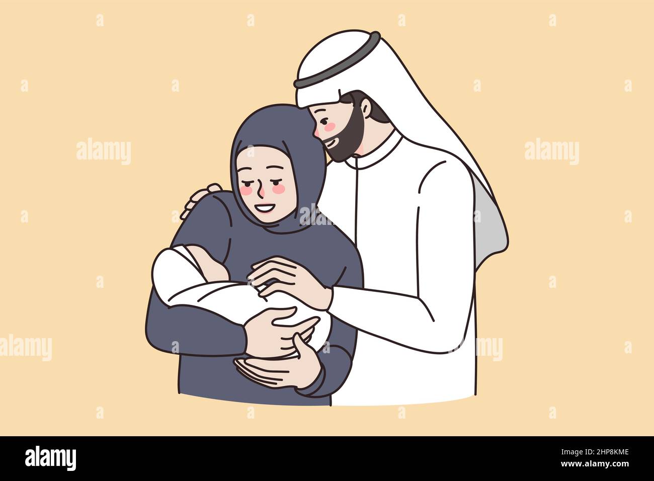 Arabic family hug Stock Vector Images - Alamy