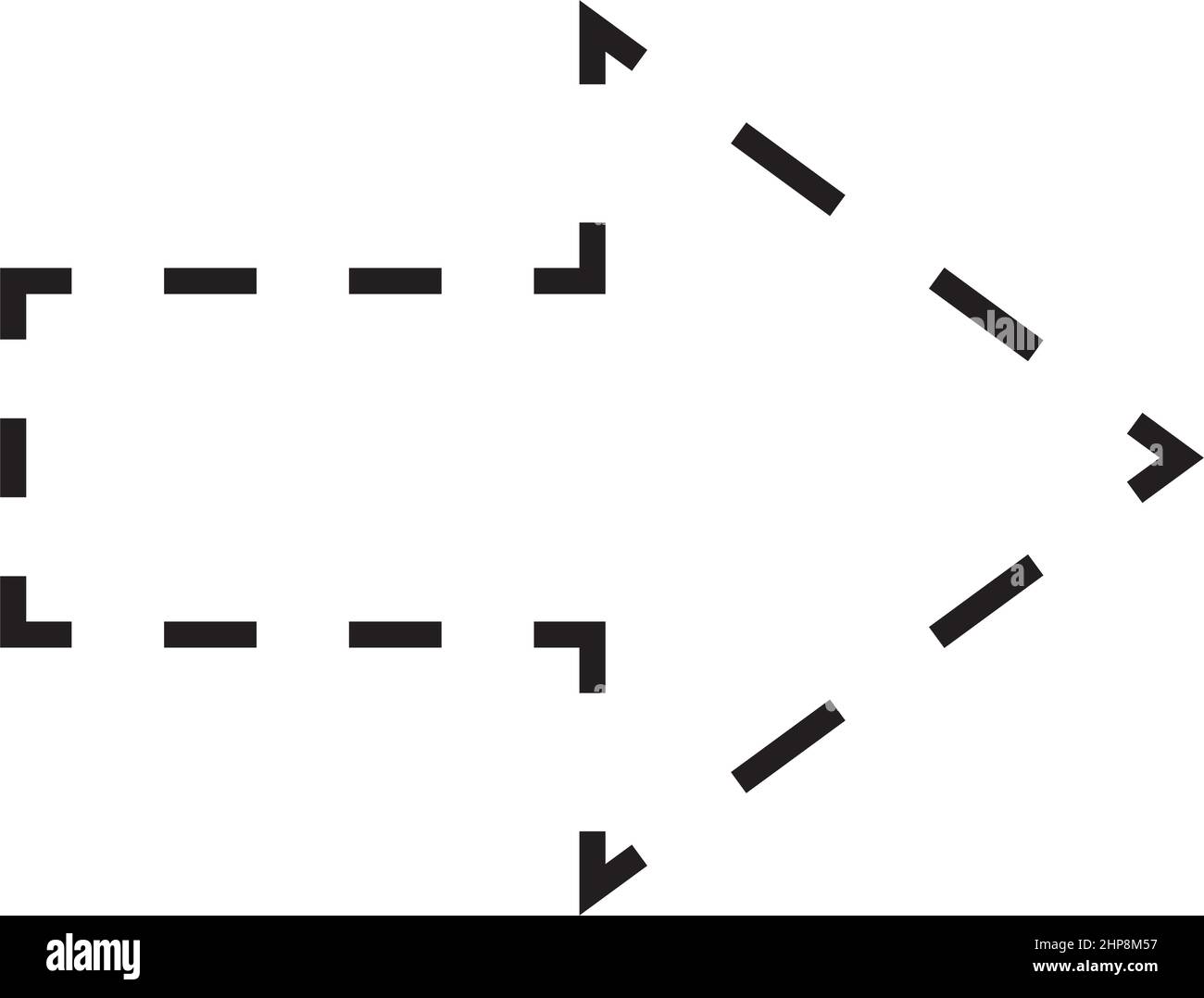 Arrow Symbol Dashed Shape Vector Icon For Creative Graphic Design Ui Element In A Pictogram