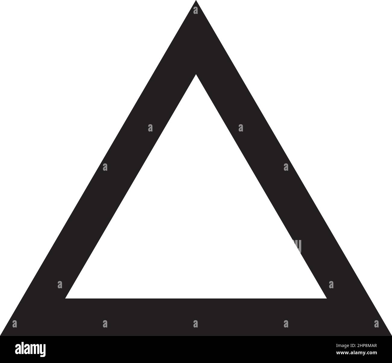 Triangle shape icon vector symbol outline stroke for creative graphic ...