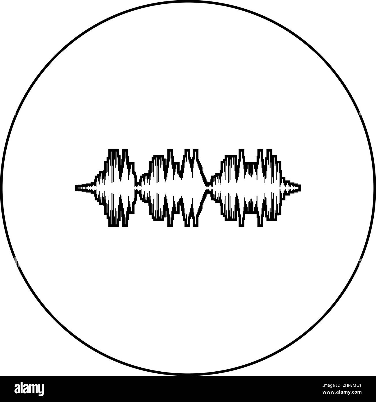 Sound wave audio digital equalizer technology oscillating music icon in ...