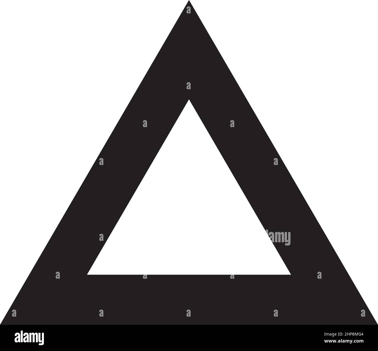 Triangle shape icon vector symbol outline stroke for creative graphic ...