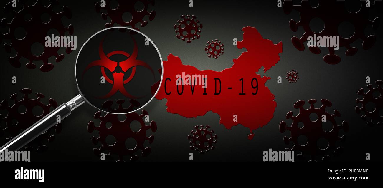 Dangerous corona virus, SARS pandemic risk concept. 3D illustration ...