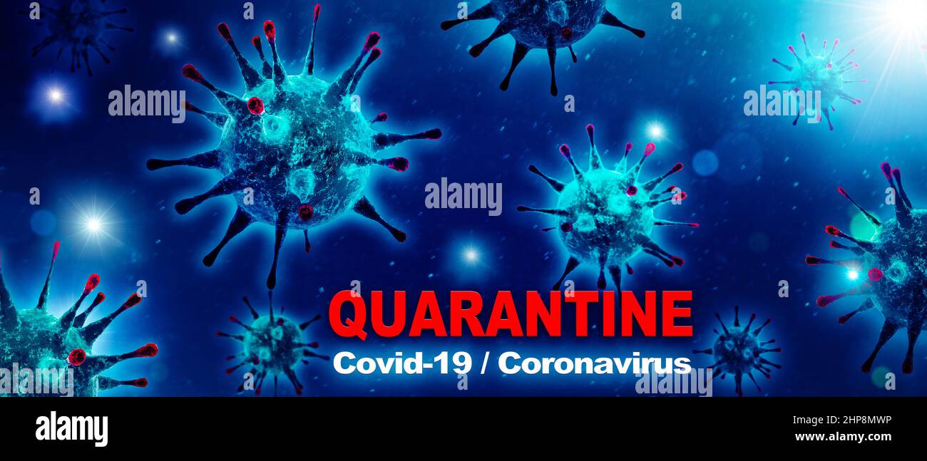 Dangerous corona virus, SARS pandemic risk concept. 3D illustration ...
