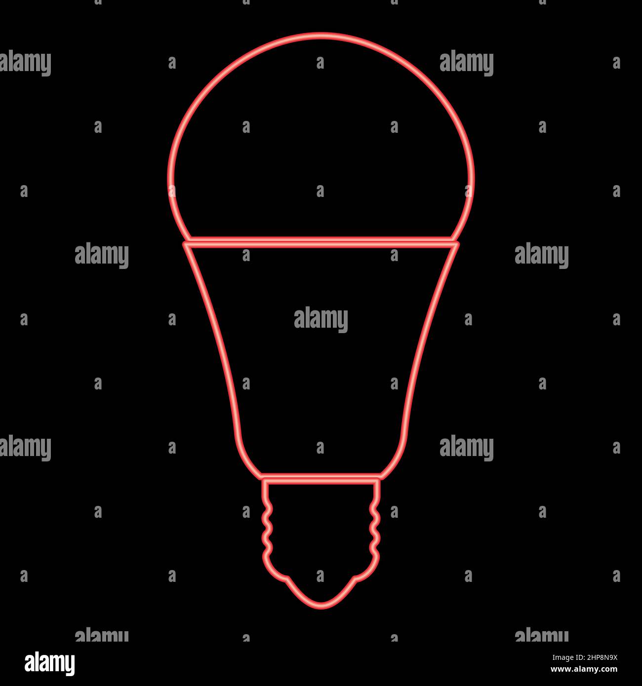 Neon led lightbulb red color vector illustration image flat style Stock ...