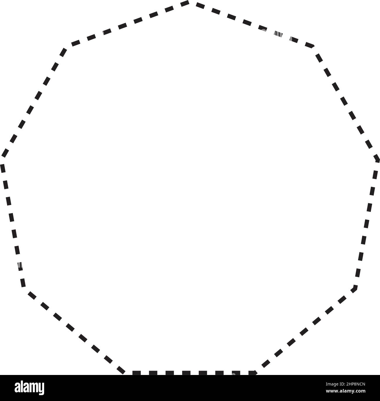 Nonagon symbol dashed shape vector icon for creative graphic design ui ...