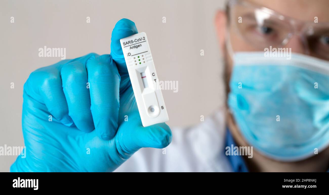 Express corona test. Negative covid antigen test Stock Photo - Alamy