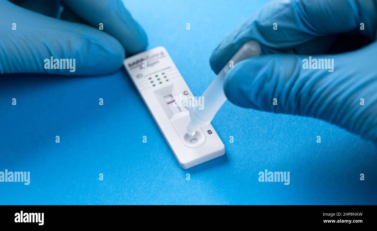 Express corona test. Negative covid antigen test Stock Photo - Alamy