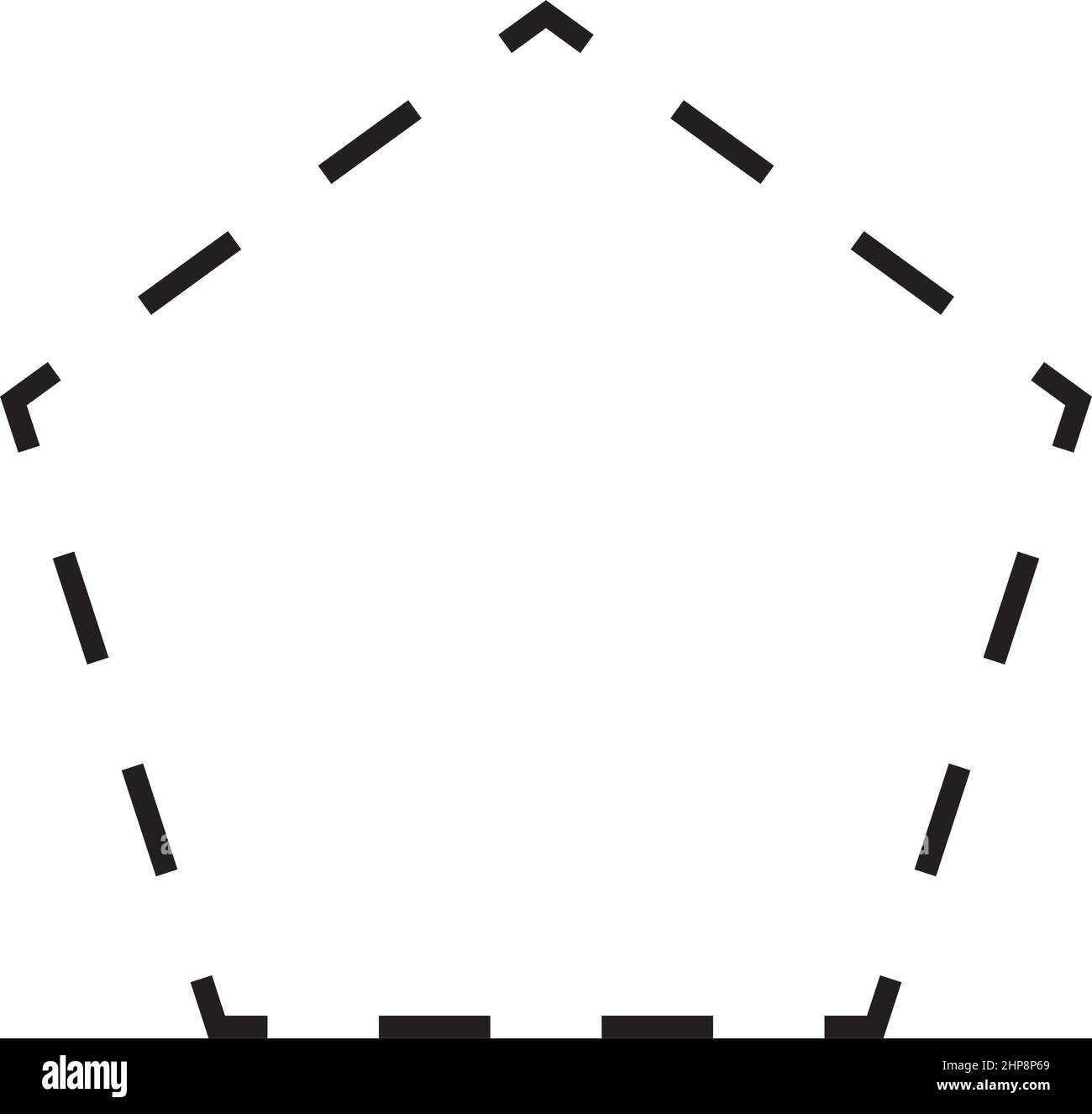 Pentagon symbol dashed shape vector icon for creative graphic design ui ...
