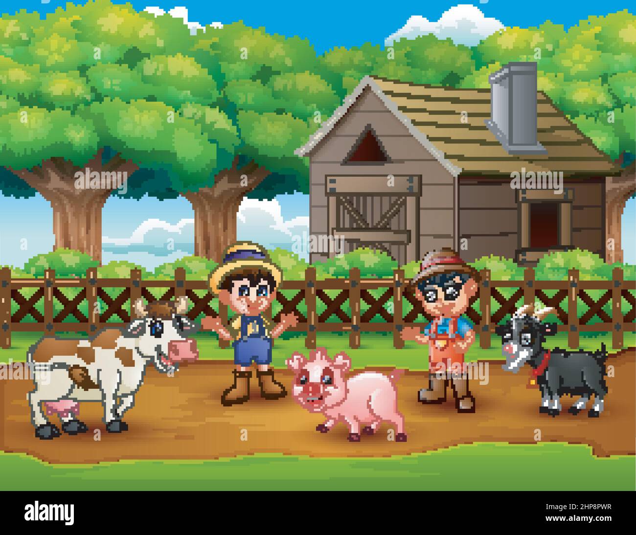 Young goat flowers Stock Vector Images - Alamy