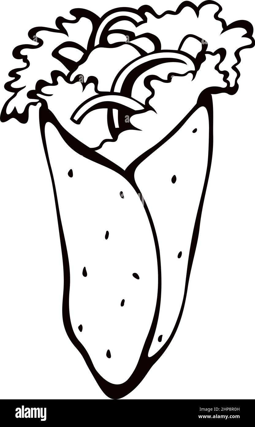 Sandwich Wrap Drawing