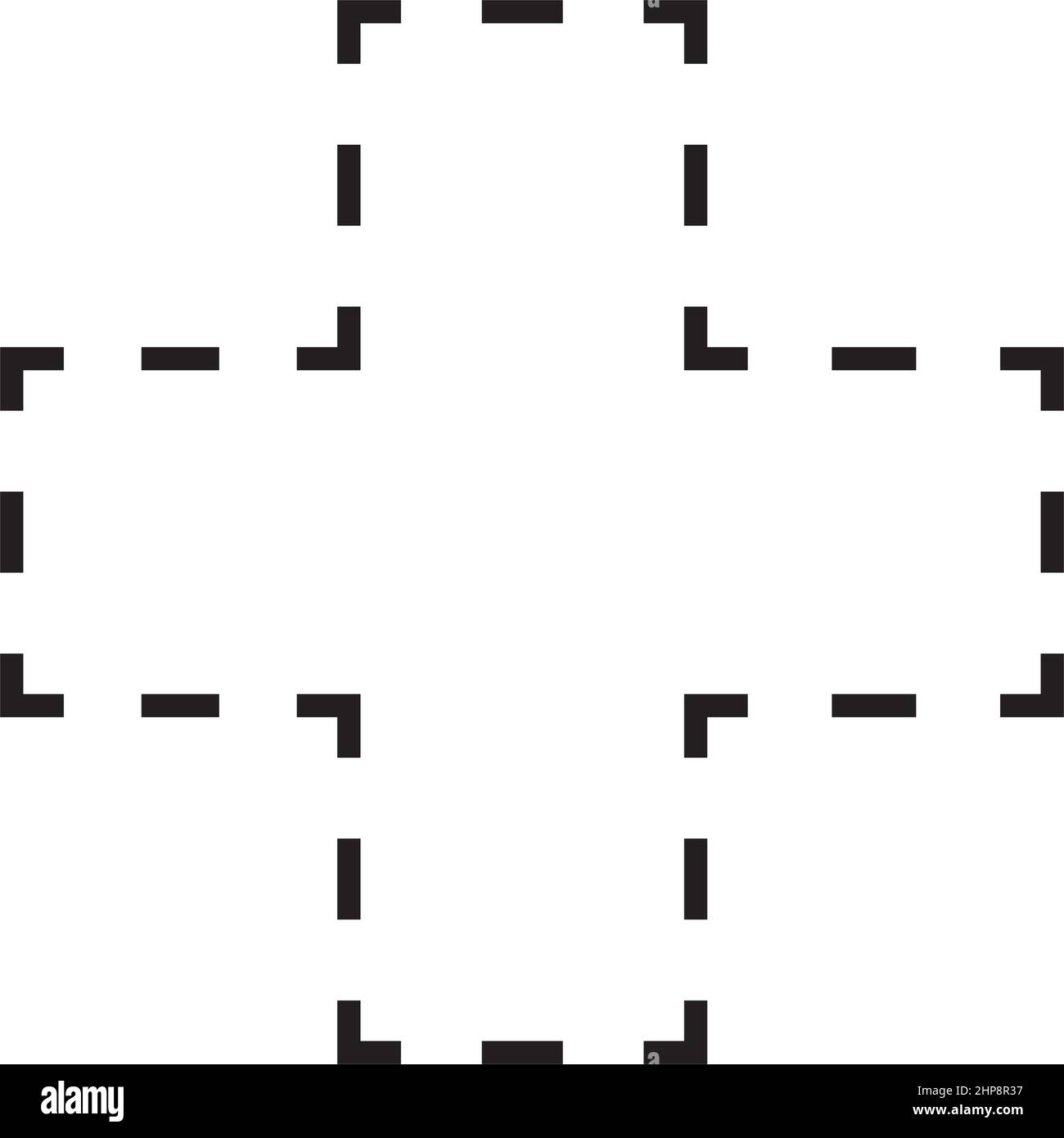 Cross symbol dashed shape vector icon for creative graphic design ui ...