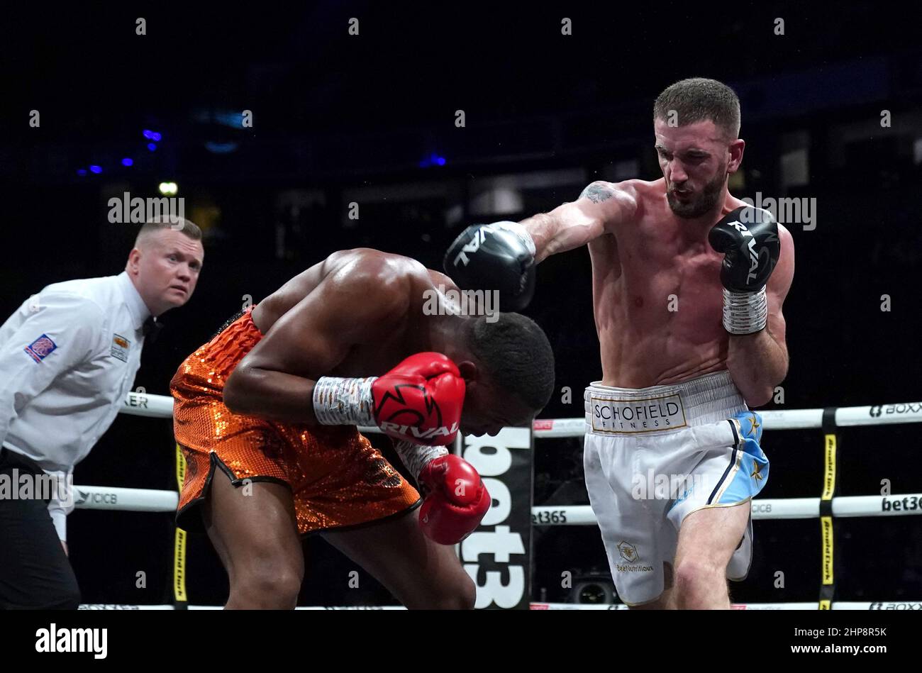 Charlie Schofield (right) in action against Germaine Brown in the ...