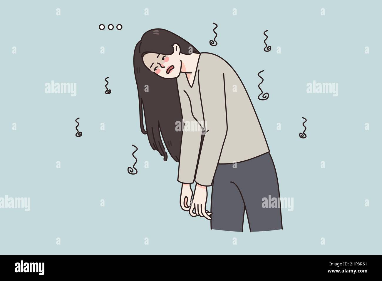 Exhausted woman feel fatigue and emotional burnout Stock Vector Image ...