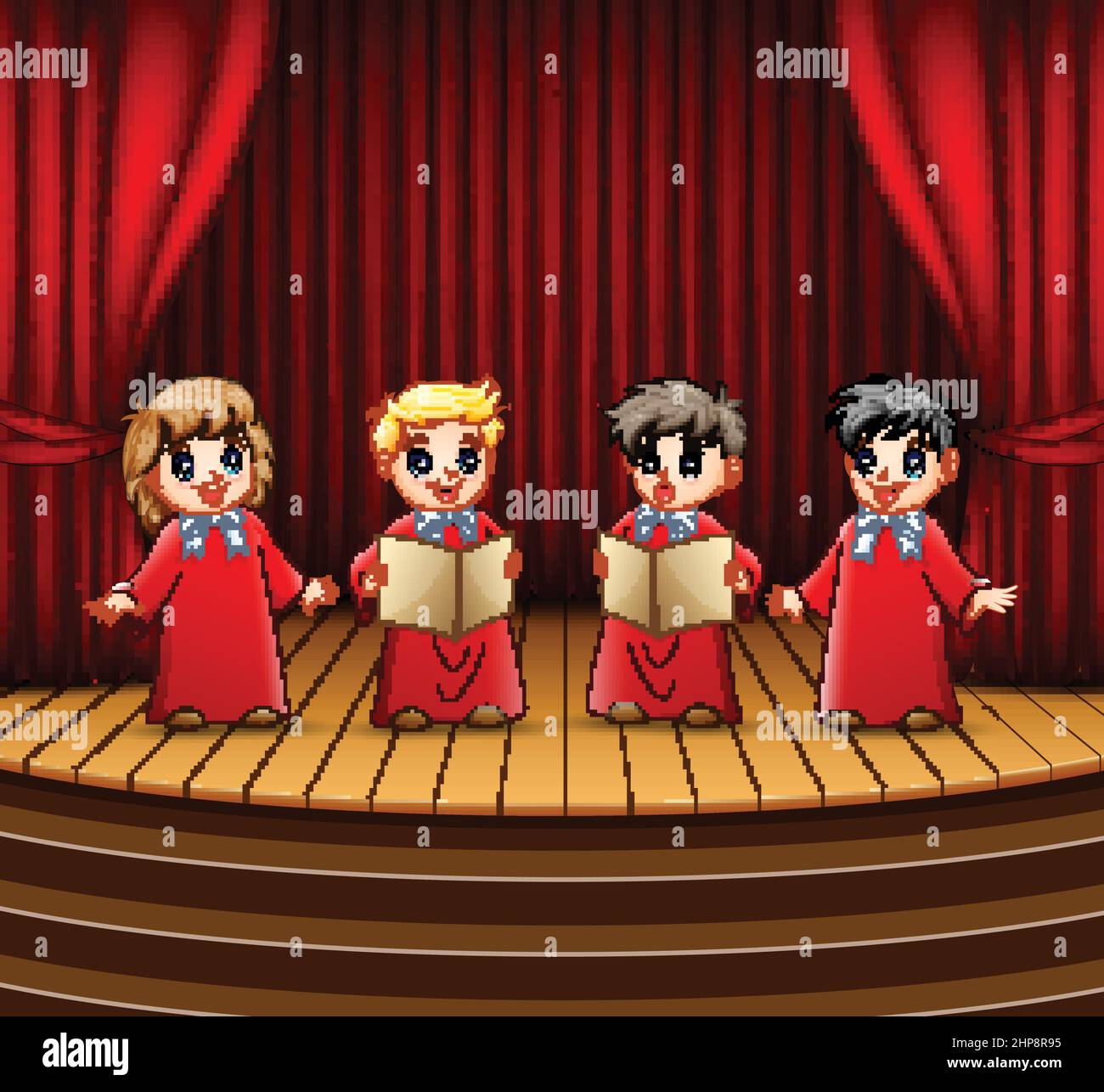 Children choir illustration hi-res stock photography and images - Alamy