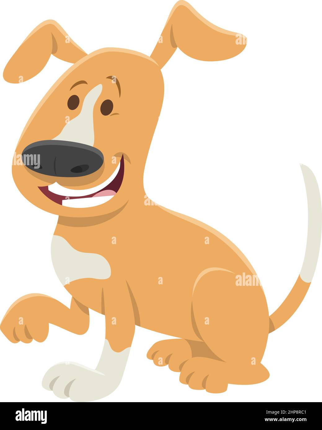 cartoon spotted dog animal character giving a paw Stock Vector Image ...