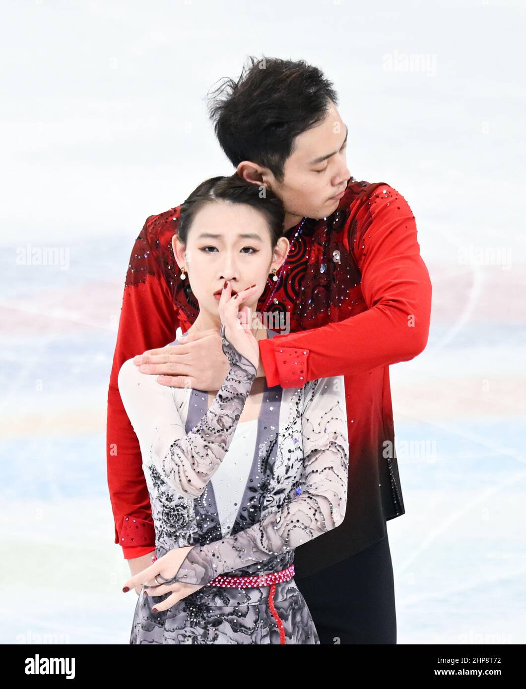 Beijing, China. 19th Feb, 2022. Peng Cheng (front)/Jin Yang of China ...