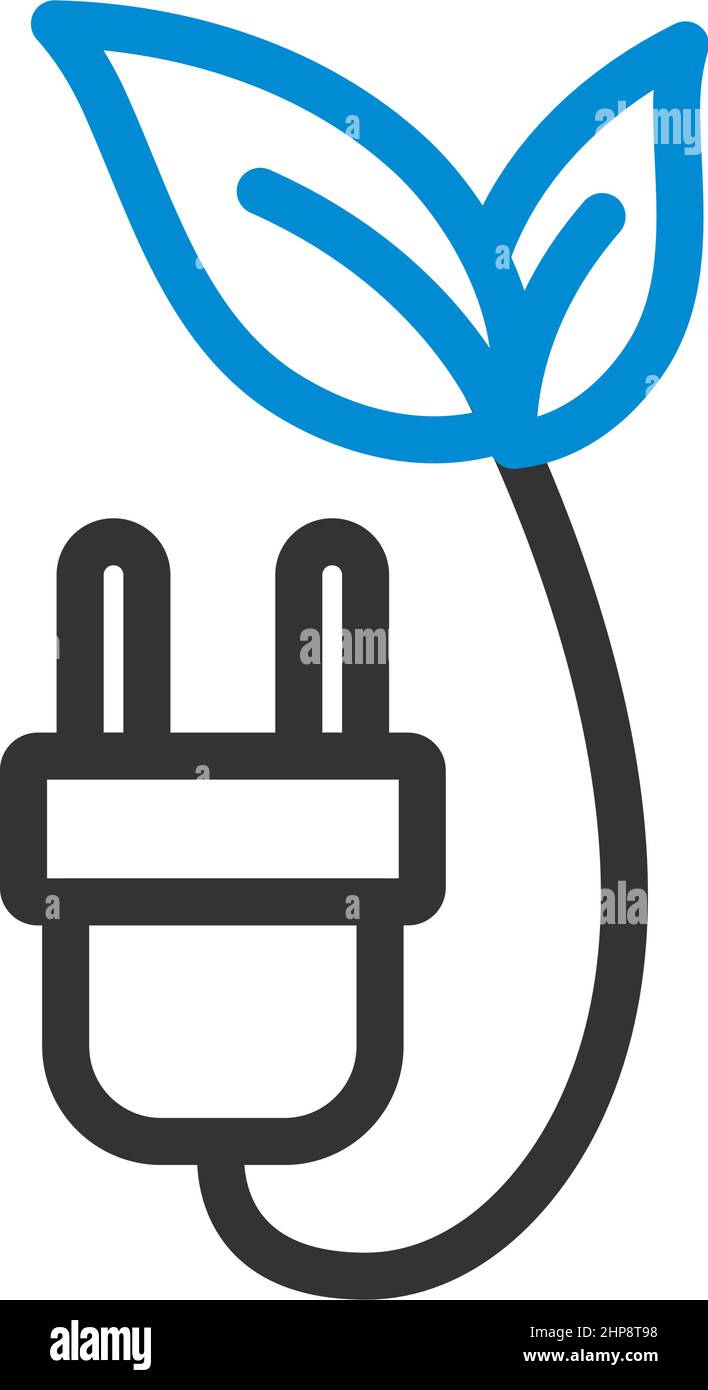 Electric Plug With Leaves Icon Stock Vector Image & Art - Alamy