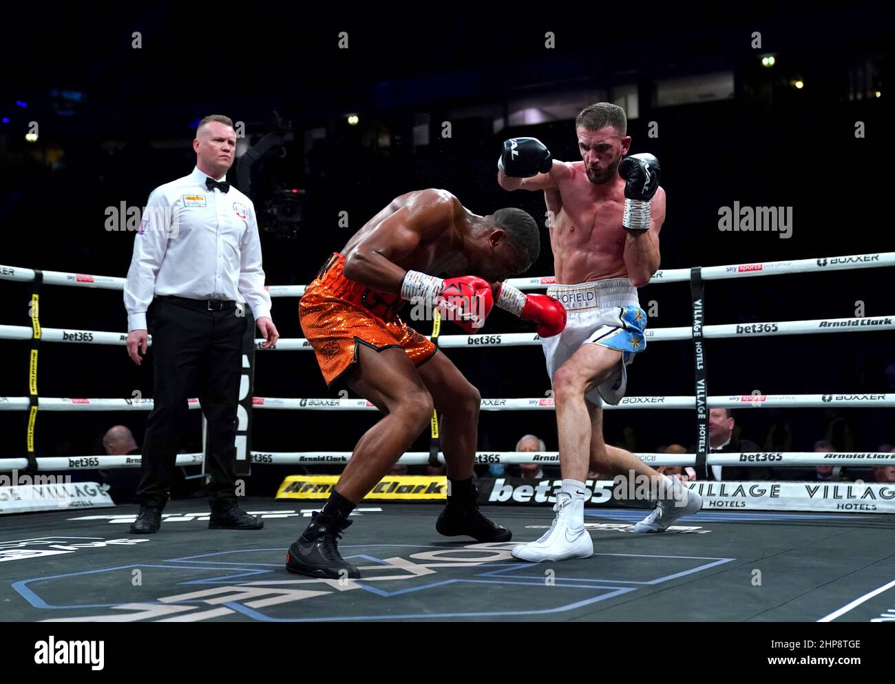 Charlie Schofield (right) in action against Germaine Brown in the ...