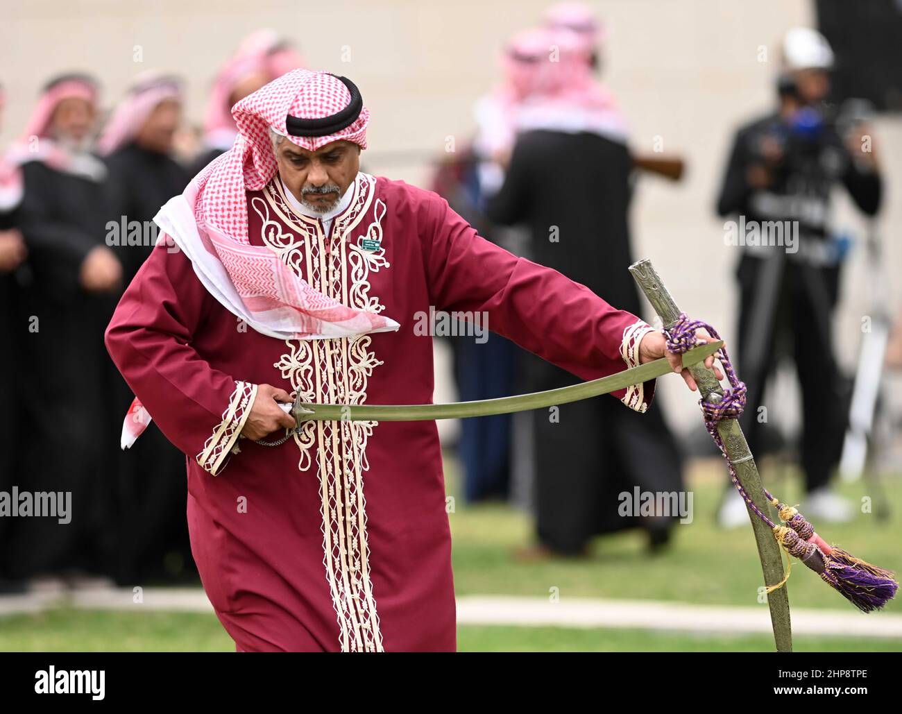 Kuwait City, Kuwait. 19th Feb, 2022. A man performs during the first ...