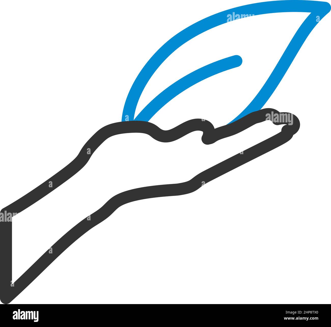 Hand holding palm leaf Stock Vector Images - Alamy