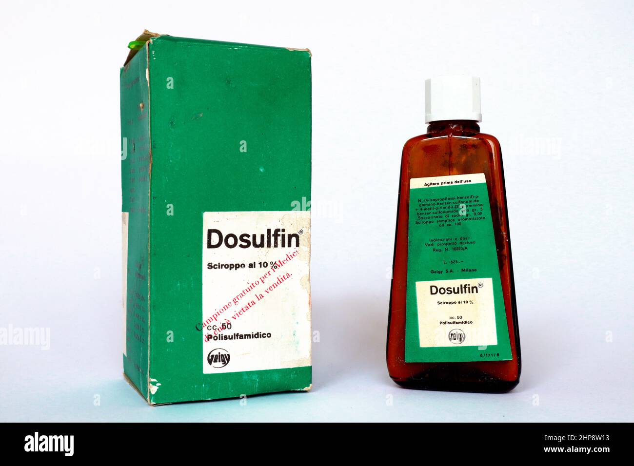 Vintage 1961 DOSULFIN Syrup GEIGY sulphamide medicine for the treatment ...