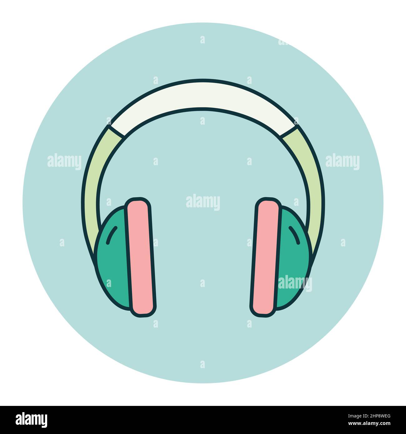Headphones device icon over Stock Vector Images - Alamy