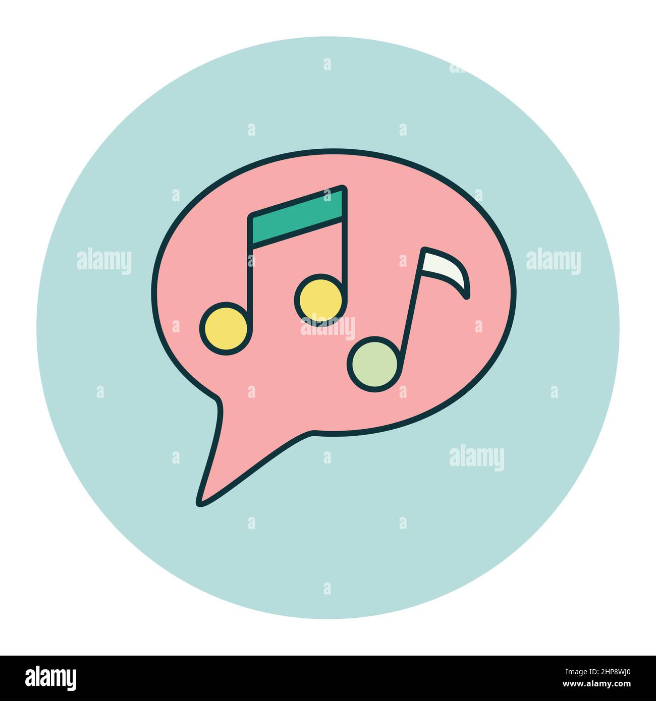Musical note speech bubble vector icon Stock Vector Image & Art - Alamy