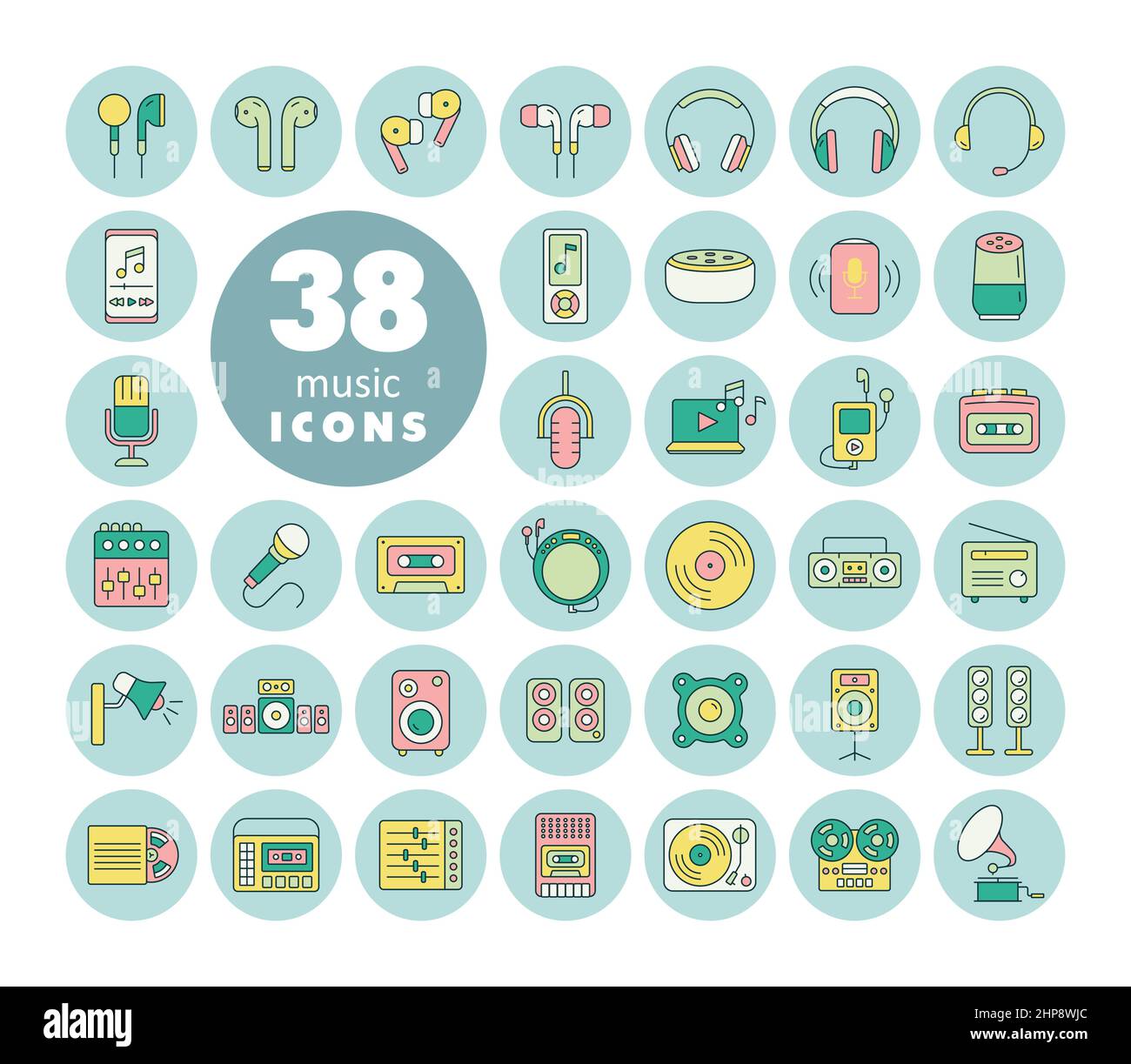 Multimedia devices and symbols icons set Stock Vector Image & Art - Alamy