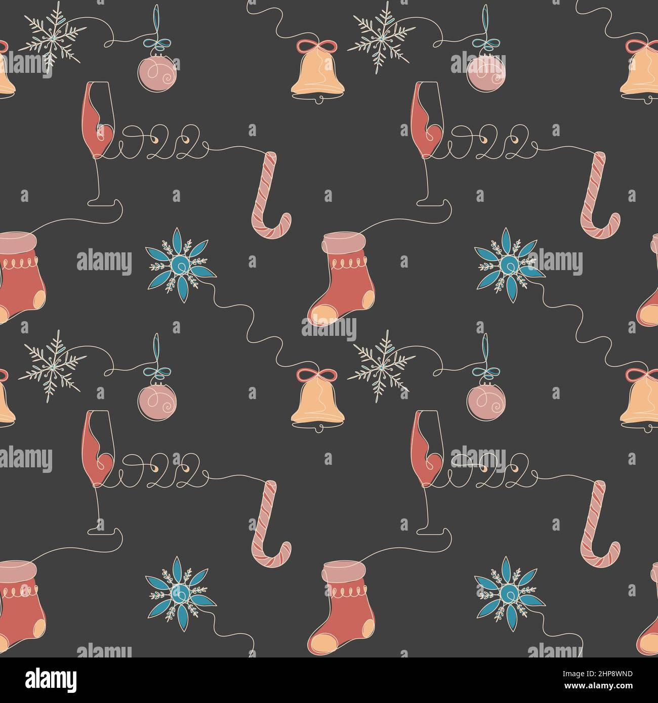 Seamless snowflake line pattern Stock Vector Images - Alamy