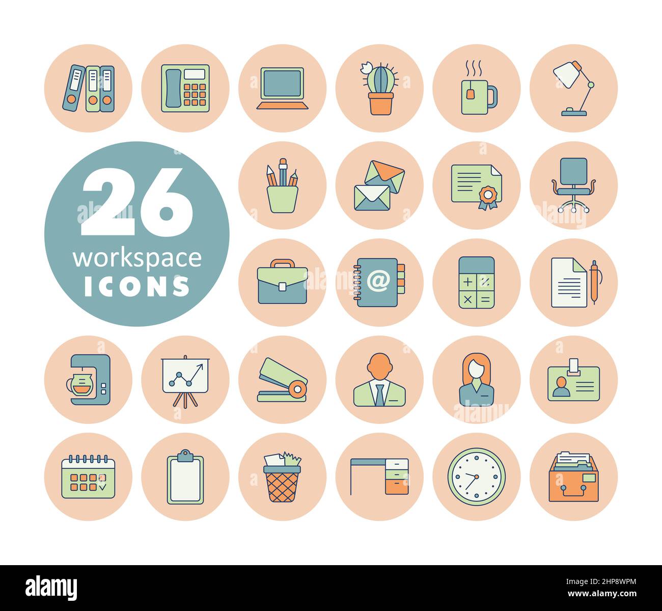 Workspace clock Stock Vector Images - Alamy