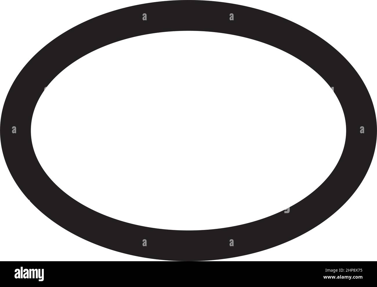 Ellipse symbol shape vector icon outline stroke for creative graphic ...