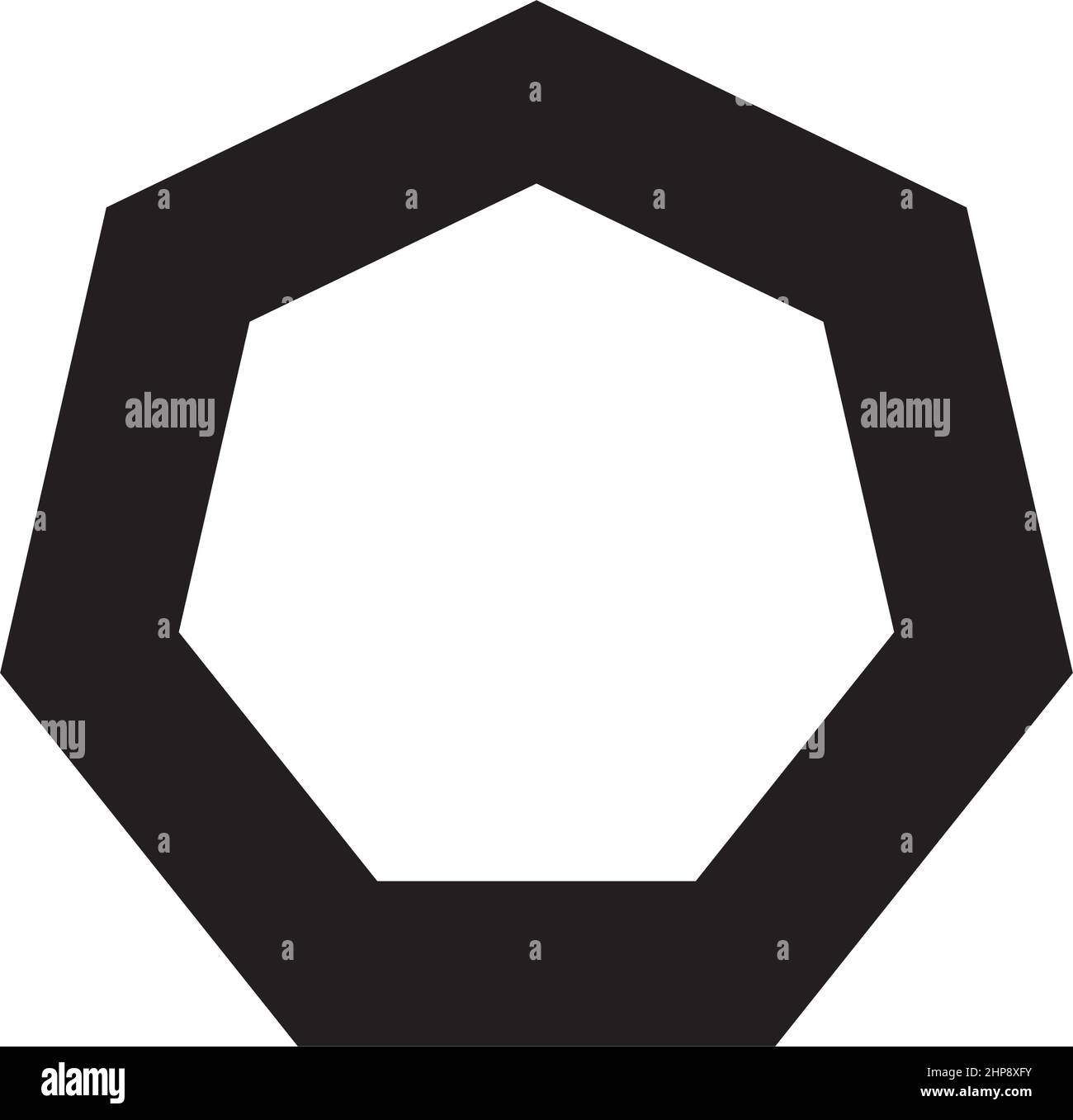 Dotted heptagon shape for tracing Stock Vector Images - Alamy