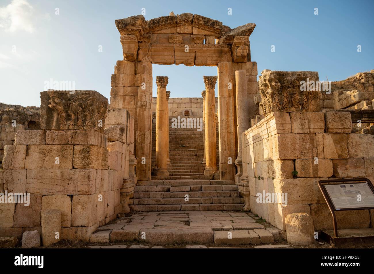 Cathedral steps of St Mary, Jerash, Jordan Stock Photo - Alamy