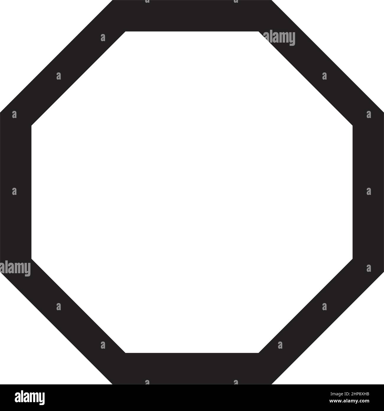 Octagon shape symbol vector icon outline stroke for creative graphic ...