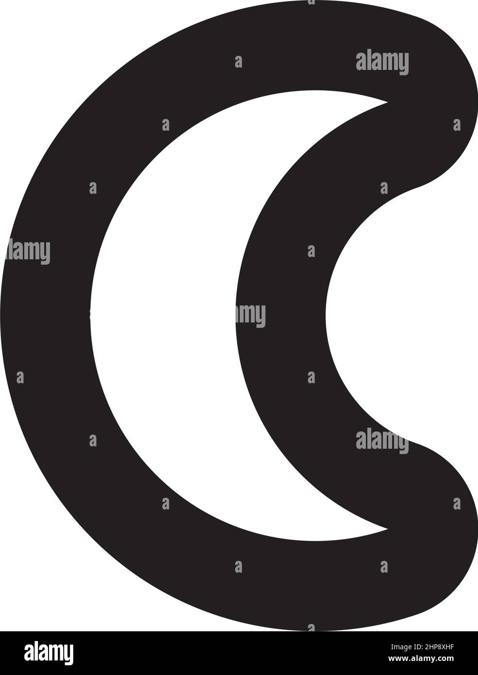Crescent symbol shape vector icon for creative graphic design ui ...
