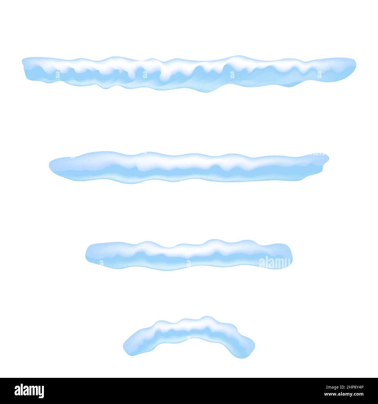 Snow Ice Cap on White Background. Christmas Card Design Element. Winter ...