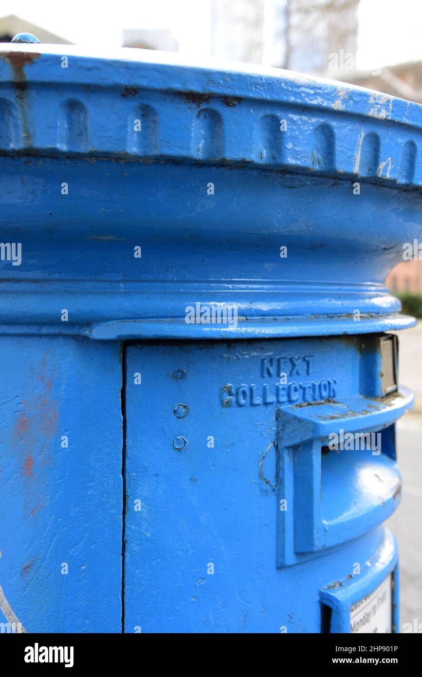 Blue Post Box Stock Photo - Alamy