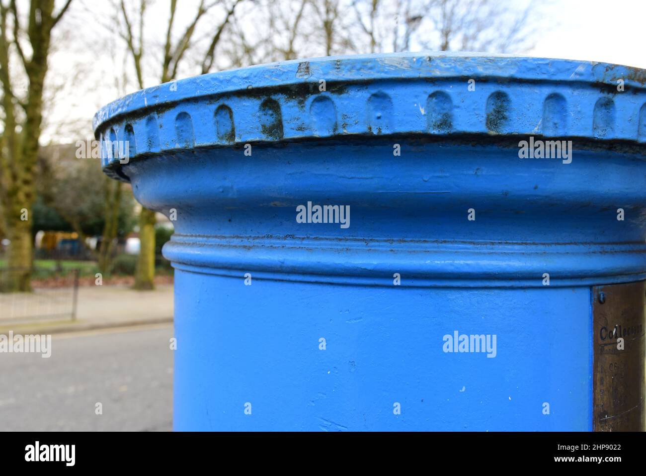 Blue Post Box Stock Photo - Alamy