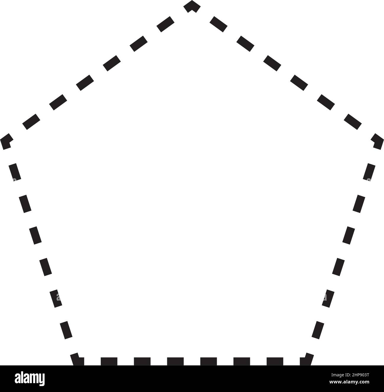 Pentagon shape dashed symbol vector icon for creative graphic design ui ...