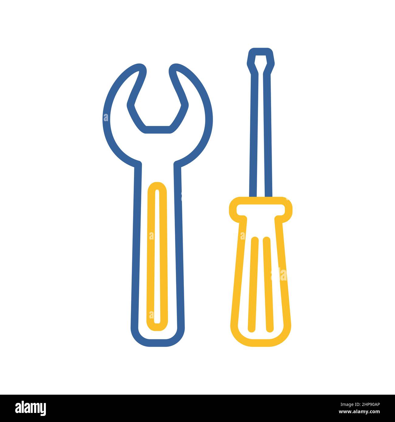 Screwdriver and wrench vector isolated flat icon Stock Vector Image ...