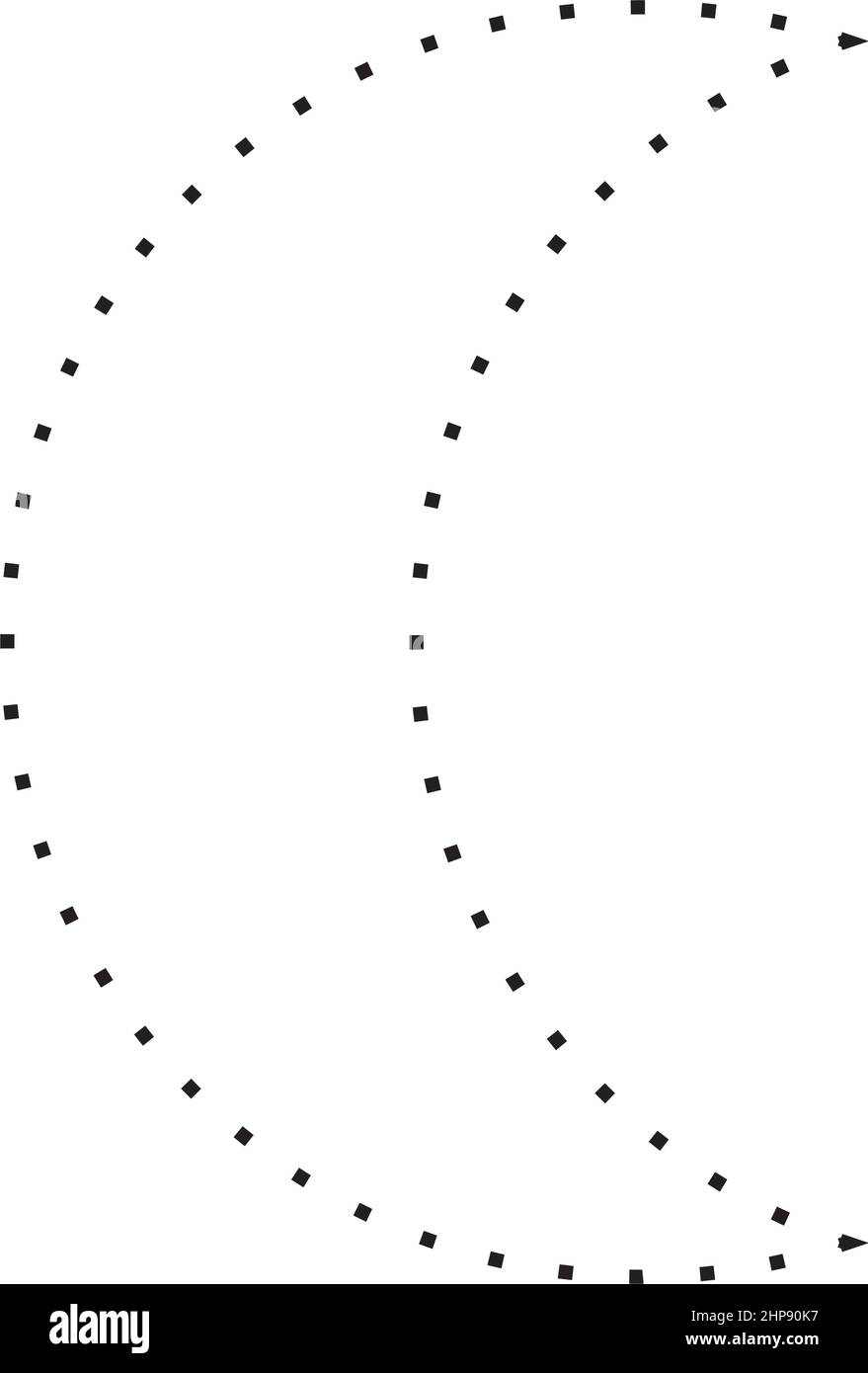 Crescent symbol dotted shape vector icon for creative graphic design ui ...