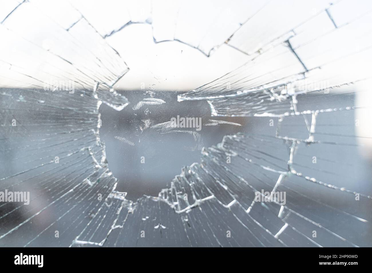looking through a Broken Window from inside a factory Stock Photo - Alamy